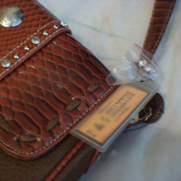 P & G Collection | Bags | P G Collection Brown Silver Stud Western ...